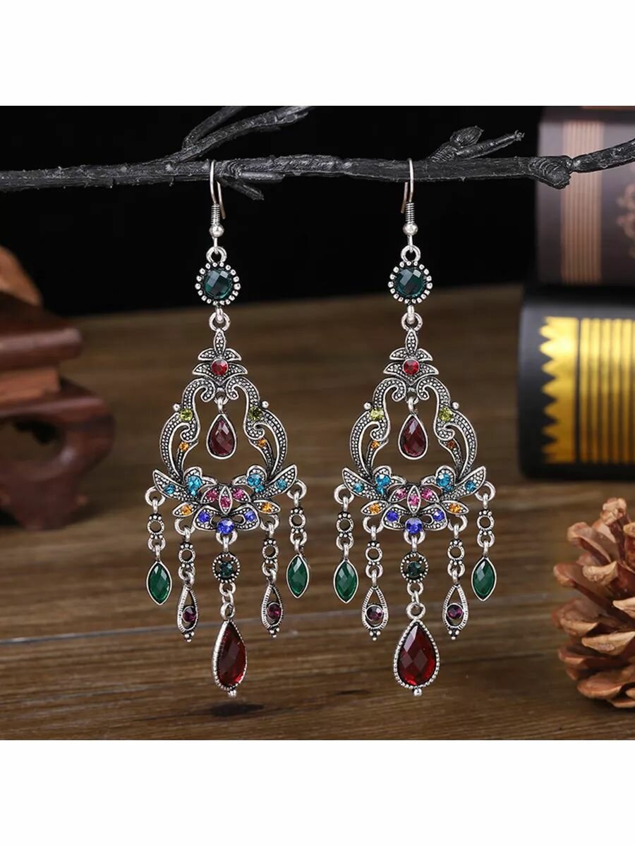 Серьги, искусственный камень