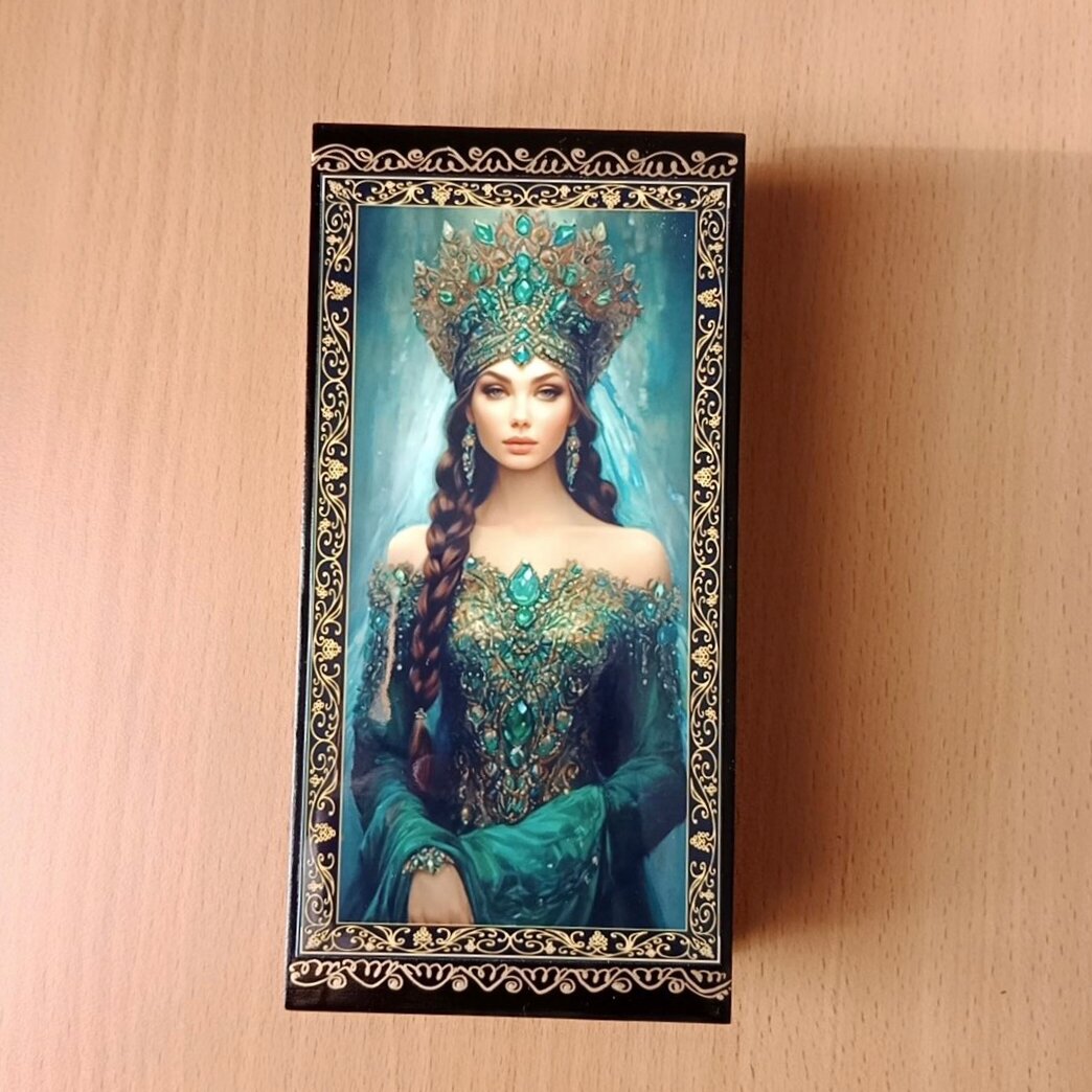 Шкатулка-купюрница универсальная , лаковая миниатюра 17*8,5*3,5см.