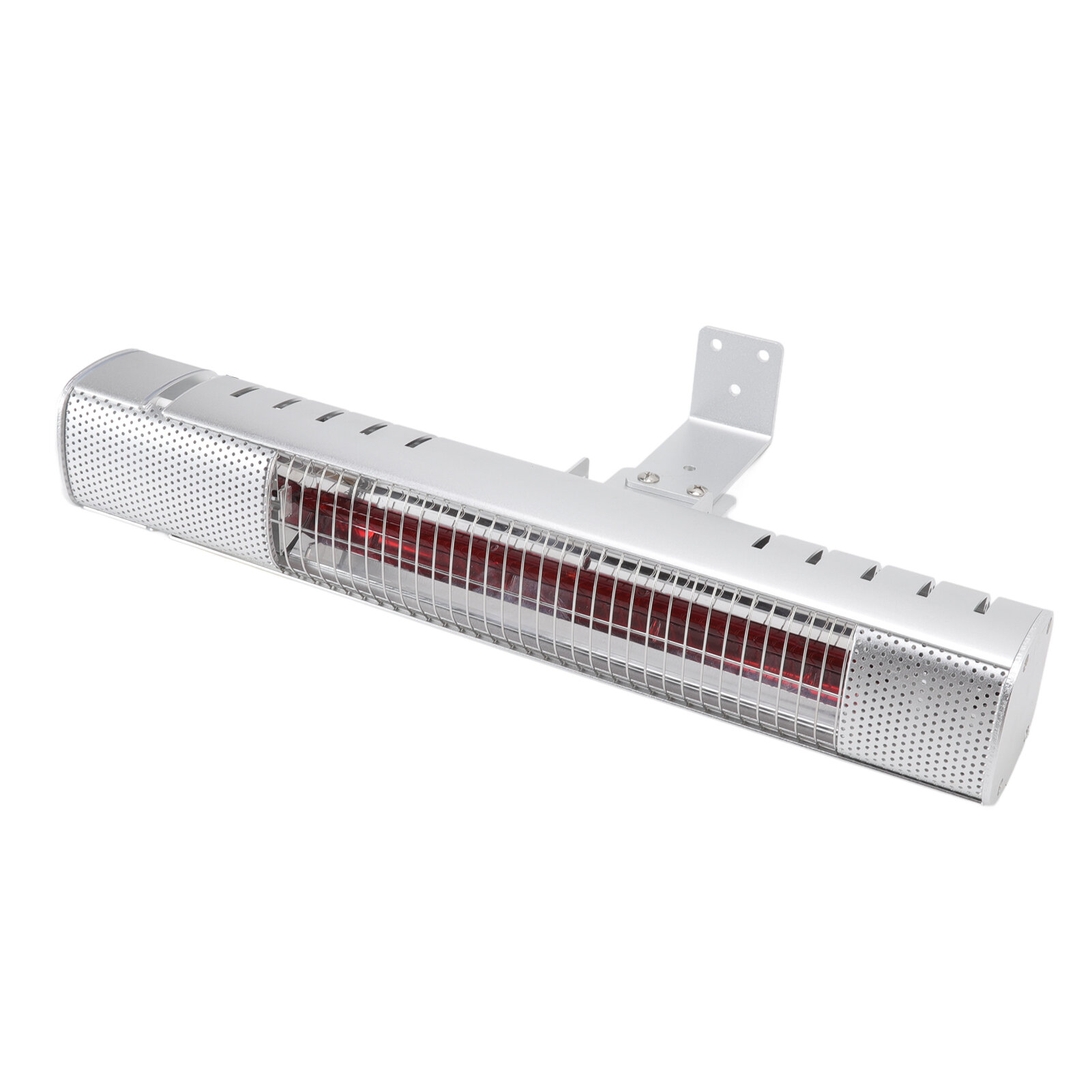 Электрический инфракрасный обогреватель для улицы 1500W, настенный, водонепроницаемый, для открытых площадок, с инфракрасной нагревательной трубкой, материал алюминиевый сплав, вес approx. 1896g/66.88oz, в комплект входят 1 обогреватель, 1 инструкция, 1