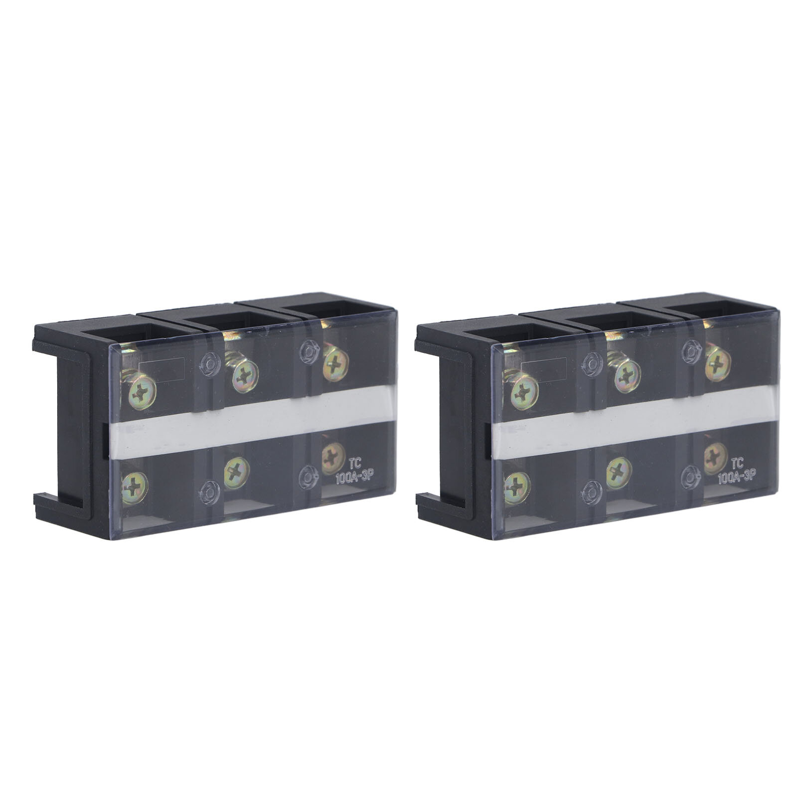 Клеммная колодка с блоком перегородок для проводов Professional TC Fixed 600 В 100 А, двухрядная винтовая клеммная колодка, 3 позиции (1003)