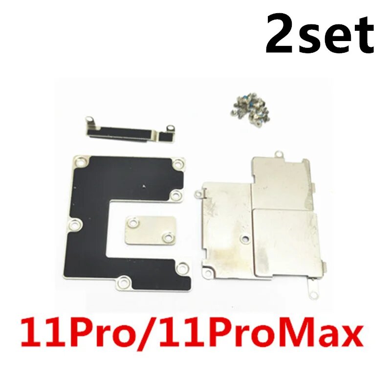 2 комплекта внутренней металлической платы + винты для iPhone 15 Plus 12 13 14 Pro Max 11, держатель кронштейна, зажим для ЖК-дисплея, крышка батарейного отсека, винтовая пластина 2x for 11P 11PM