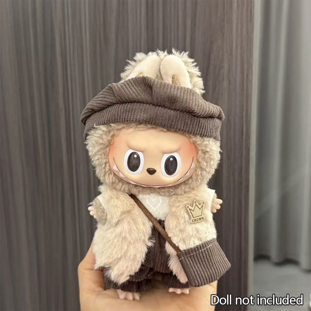 Симпатичное заднее брючное платье Одежда для кукол 17 см Labubu, без кукол