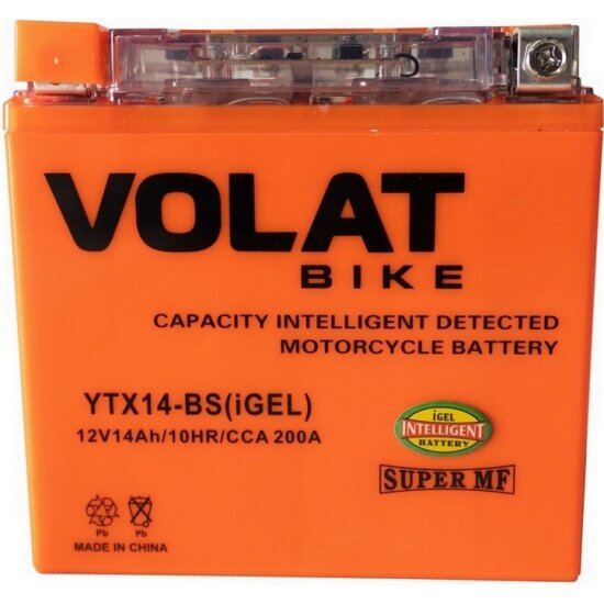 Аккумулятор Volat , 150x87x145, прямая полярность, 14 Ач, YTX14-BS(iGEL)