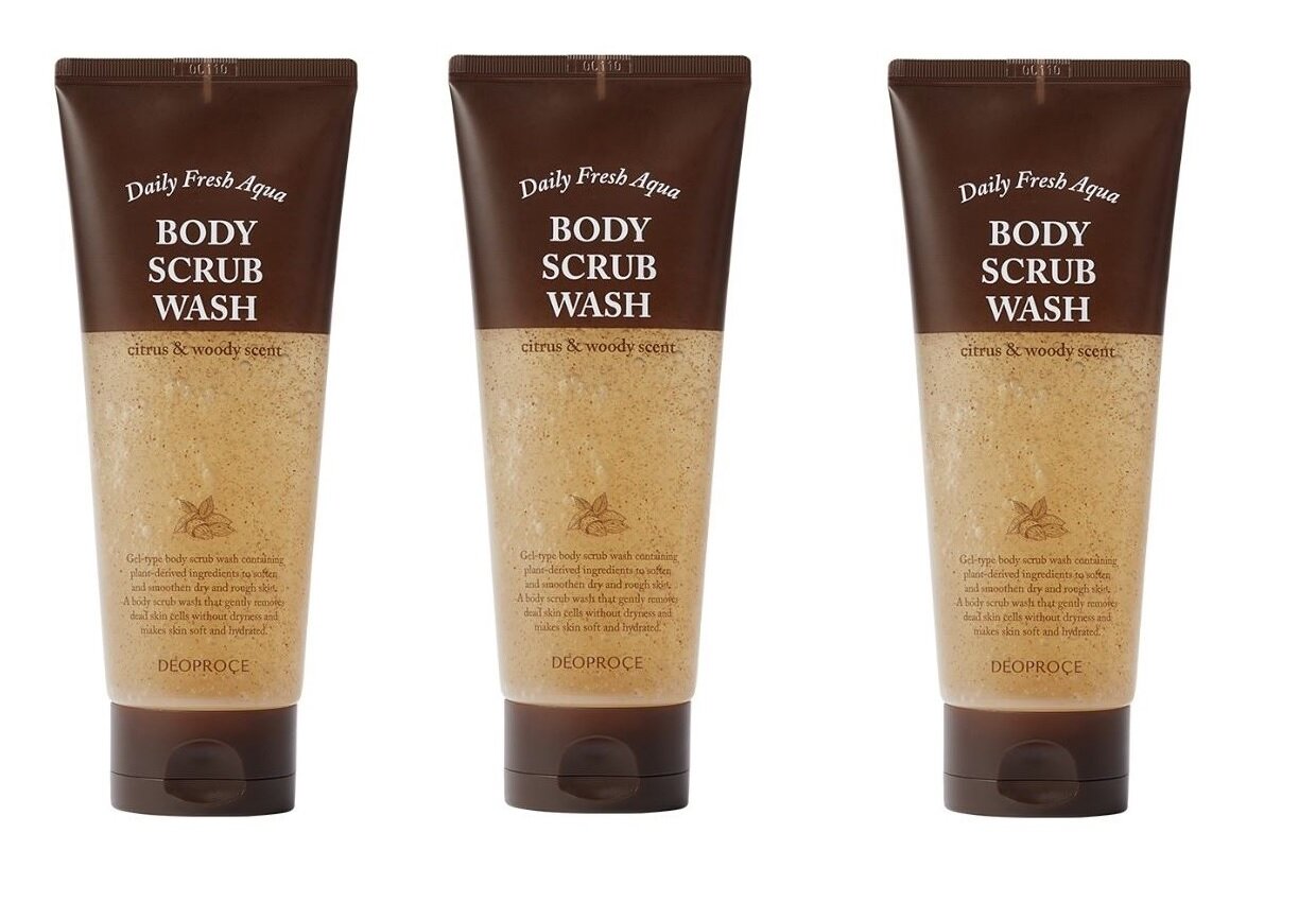 Гель-скраб Deoproce для тела DAILY FRESH AQUA BODY SCRUB WASH, 200 гр, 3 шт