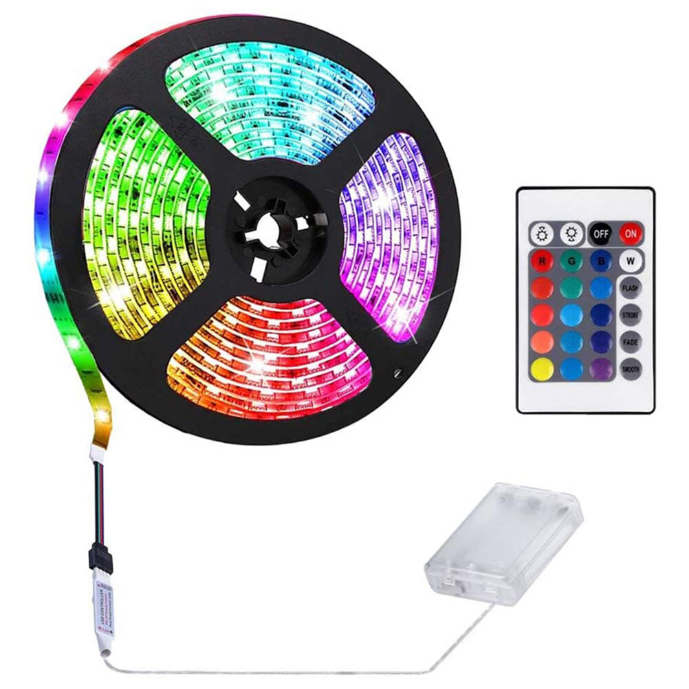RGB SMD 5050 Водонепроницаемые светодиодные ленты с питанием от аккумулятора, украшение для дома своими руками