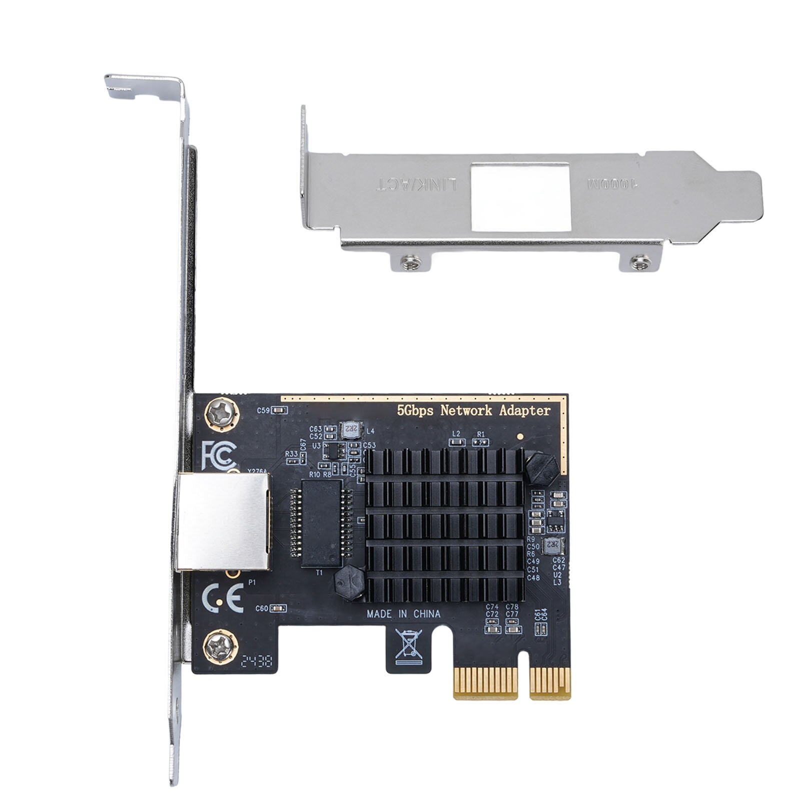 Сетевая карта PCI Express 5 Гбит/с для чипа RTL8126, порт RJ45, адаптер Ethernet PCIe, совместимая с Windows 7, 8, 10, 11.