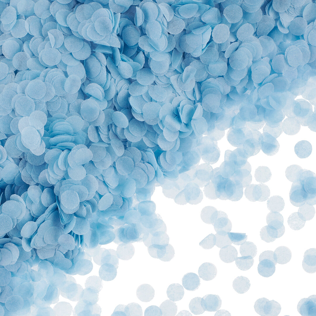 Конфетти Волна веселья Тишью круг, цвет голубой 1 см, вес 50 г