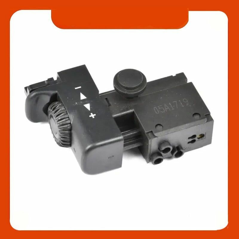 Выключатель (кнопка) подходит для дрелей и перфораторов Интерскол Д-13/700ЭР, ДУ-16/850ЭР2, П-24/700ЭР с регулятором оборотов, реверс (замена 00.10.01.01.17)