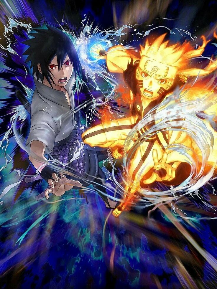 Алмазная мозаика на подрамнике "Наруто" круглые бриллианты 40х50см