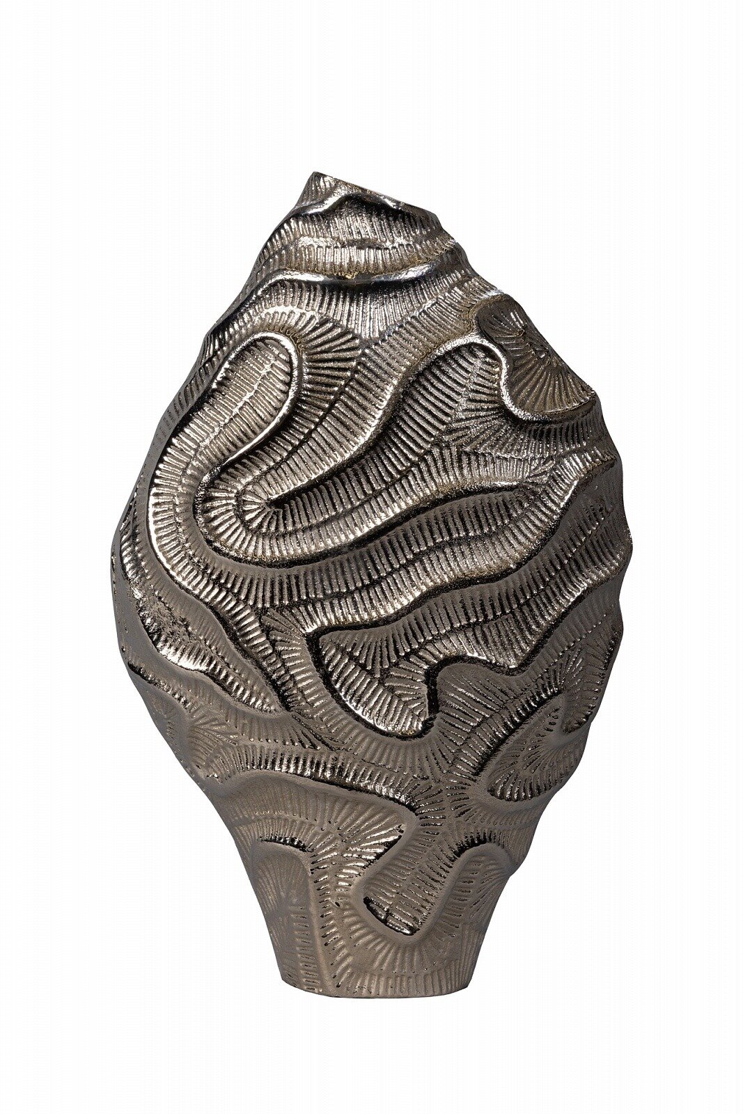 Ваза "Curves" Большая, универсальная, дизайнерская, металл, серебристый
