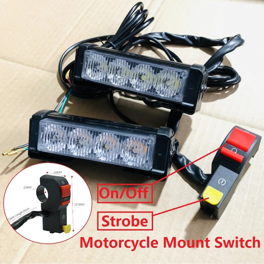 Полицейские светодиодные стробоскопы, мигалка для мотоцикла, Fso, For Motorcycle, Amber-white color