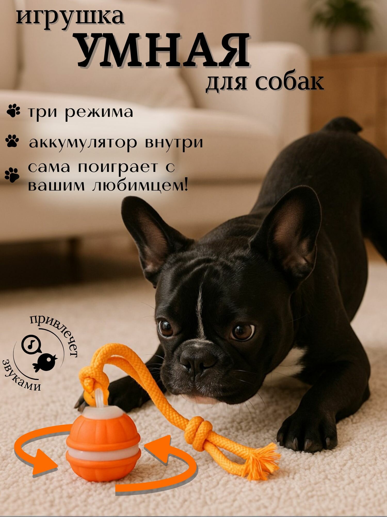 Оранжевый, Интерактивная игрушка для собак / Игрушки для собак, мяч