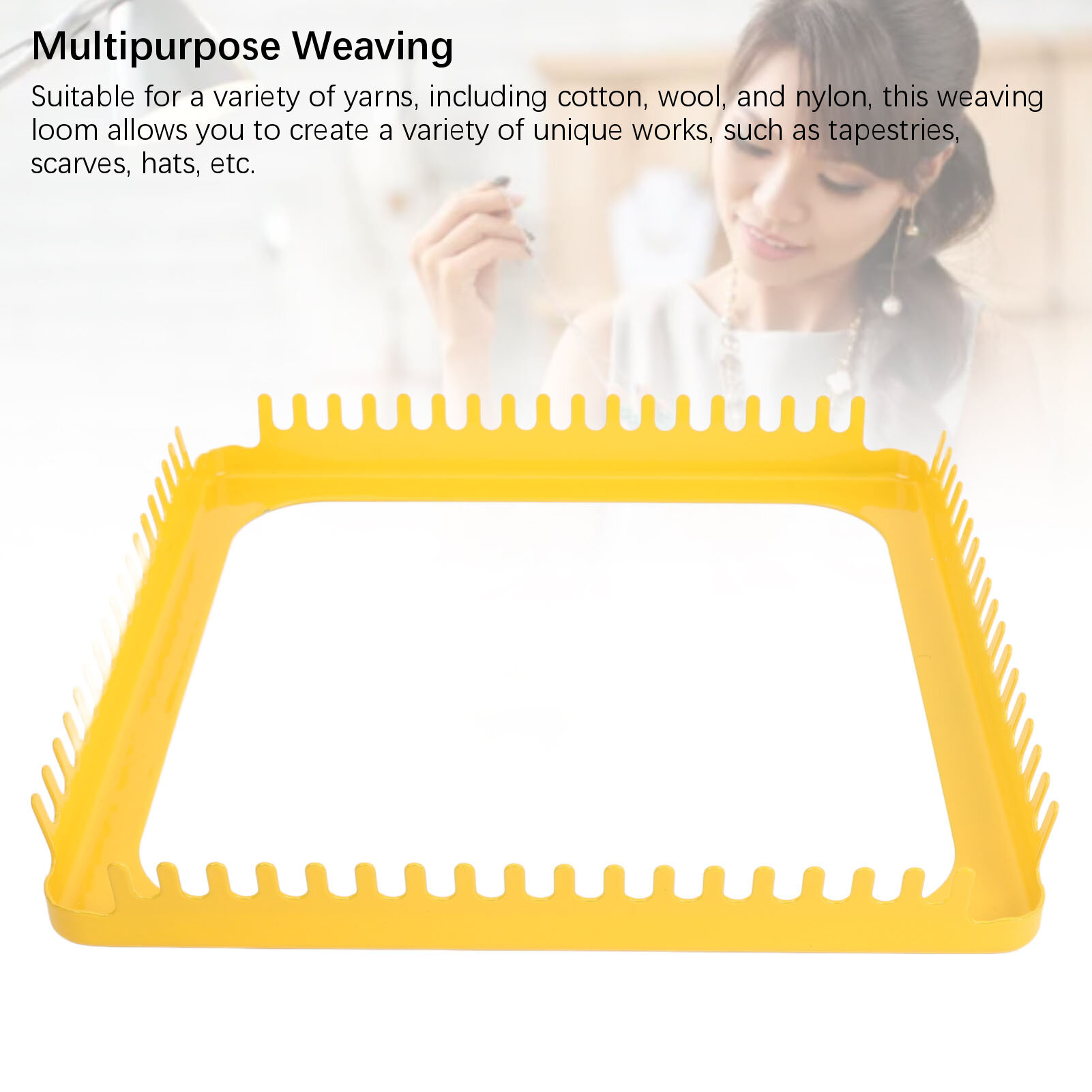 Комплект для ткацкого станка, желтый металл, 18 зубцов, квадратная ткацкая рамка для гобеленов, шарфов, шляп