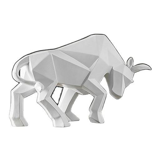 Белая смоляная скульптура быка 30 см, декор для интерьера