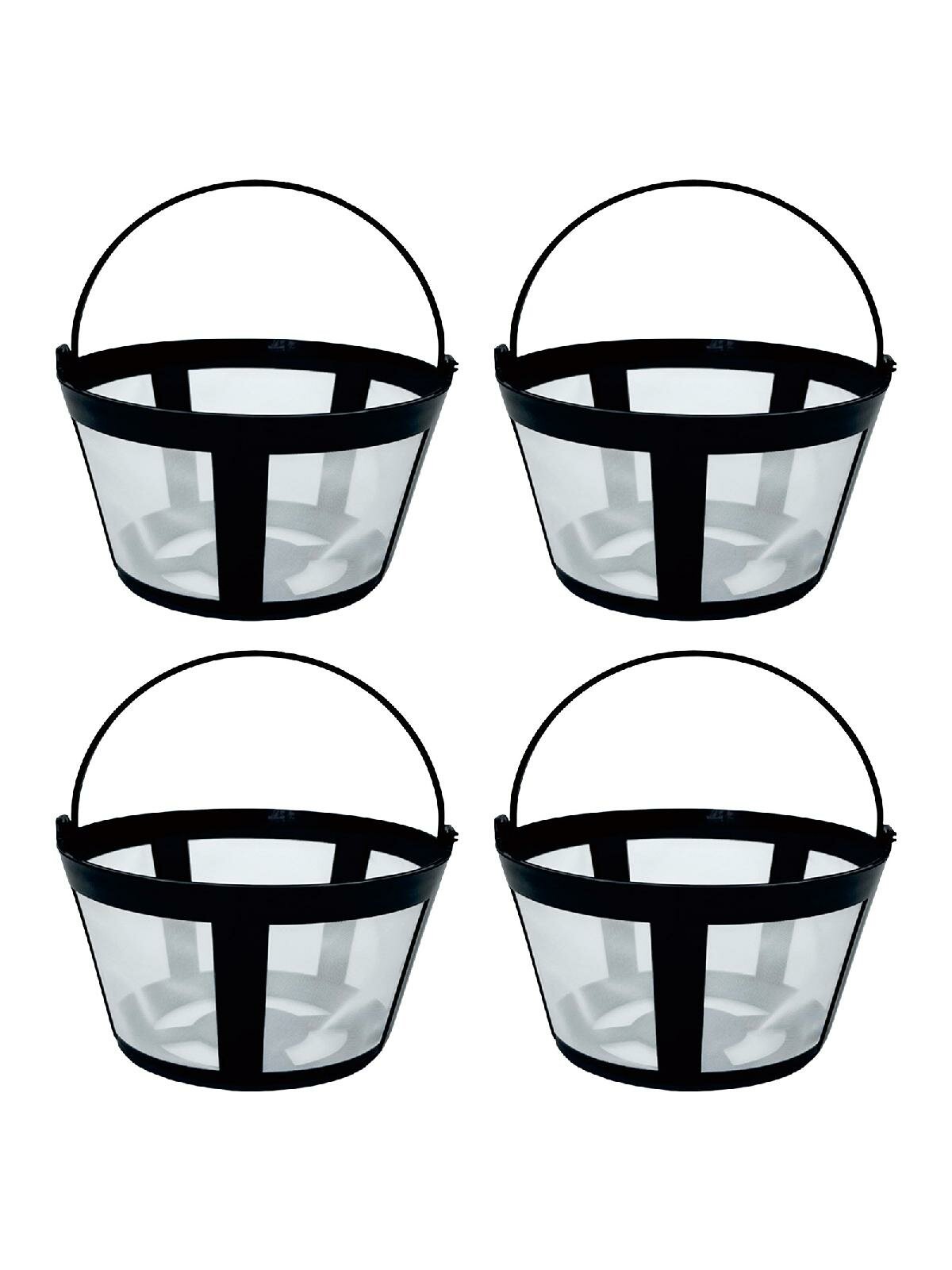 Упаковка из 4 Прочных Кофейных Фильтров-Ситечек Для Приборов типа Корзины на 12 Чашек