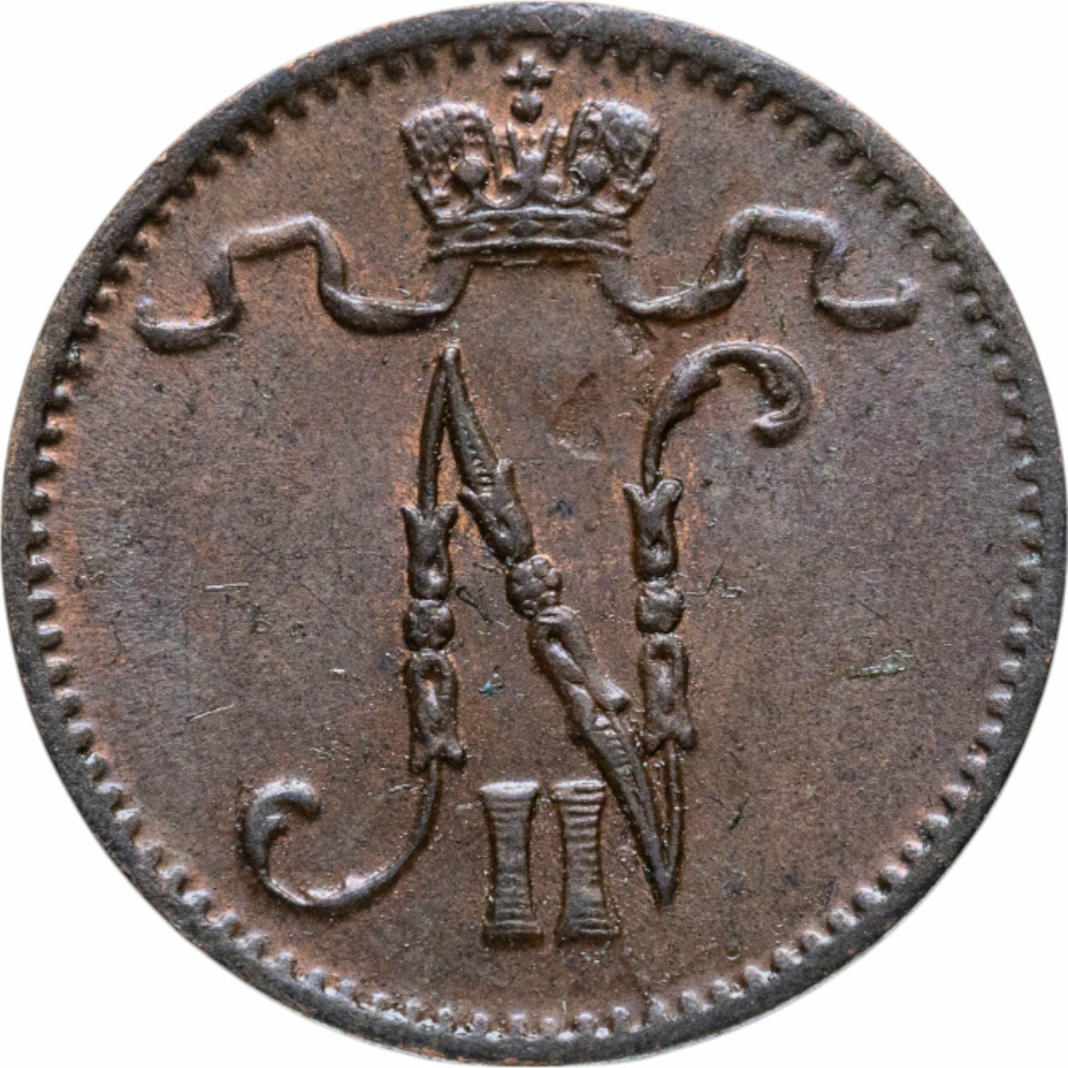 1 пенни penni 1914 Российская Финляндия, Медь, в сохранности UNC