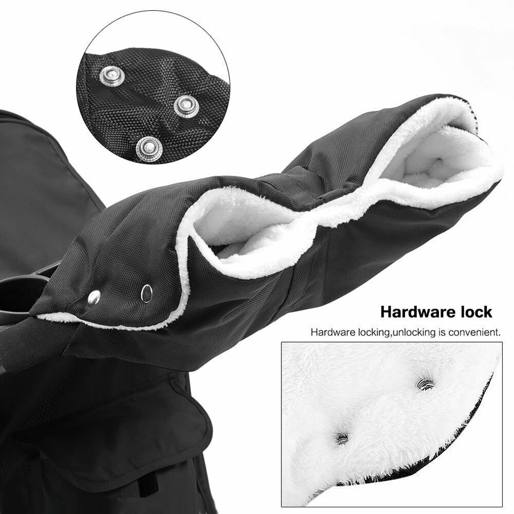 Муфта для коляски, грелка для рук, водонепроницаемая, для детской коляски, наручник с флисом, ветрозащитный колесный прицеп для зимы