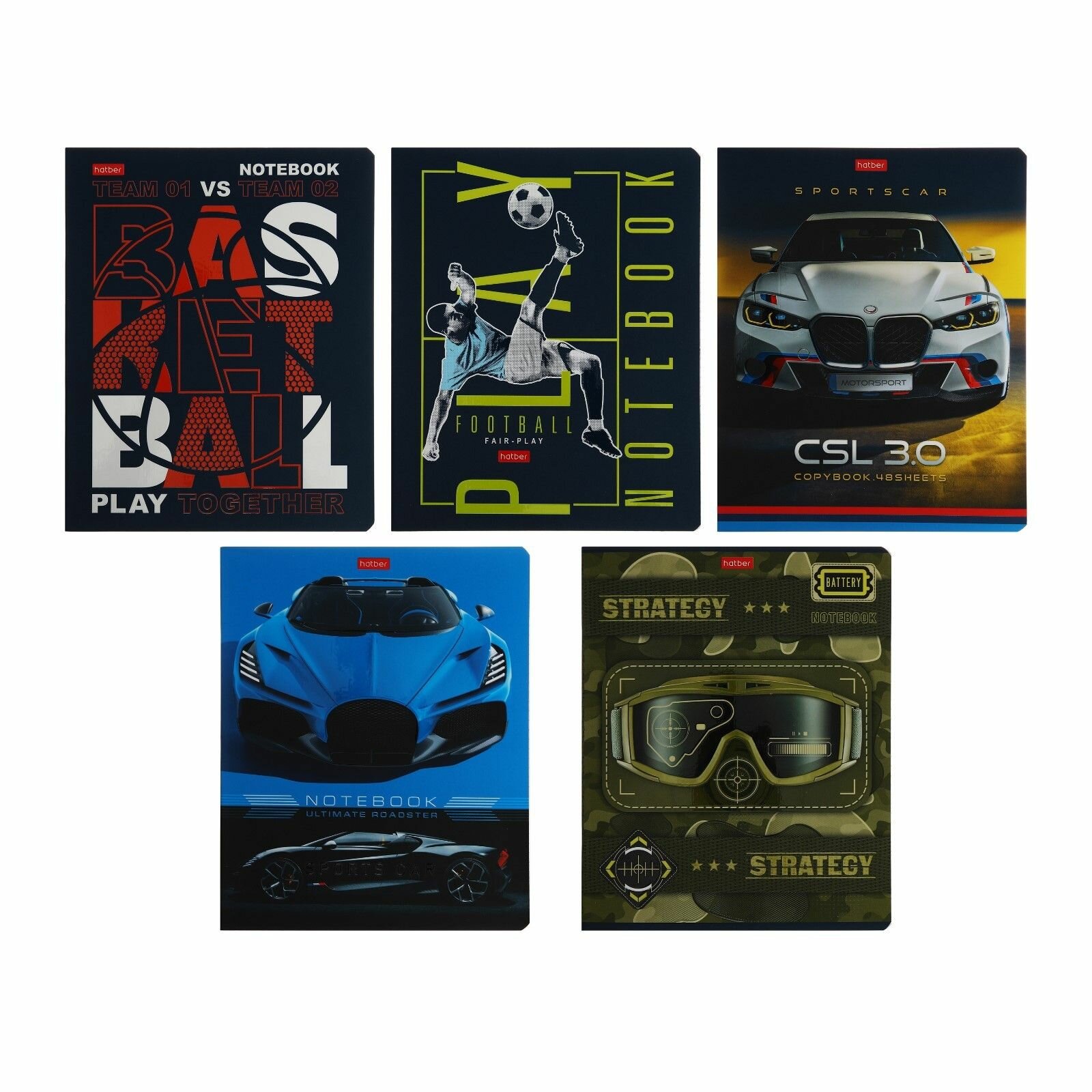 Тетрадь Hatber "В движении", А5, клетка, твердая обложка, 48 л,5шт.