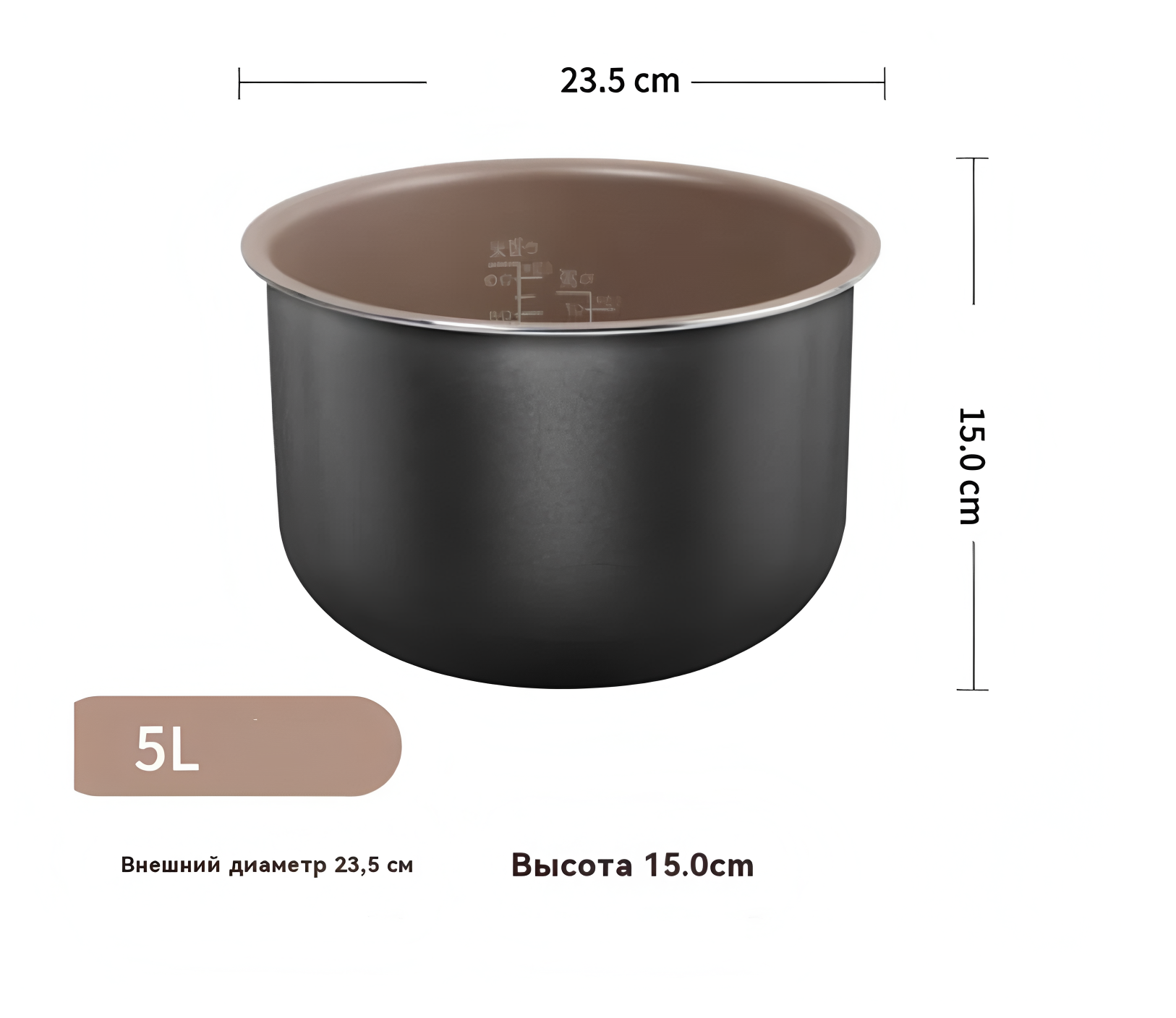 Чаша MyPads HD3000, для мультиварок Philips HD30xx, антипригарное покрытие, 3D-нагрев