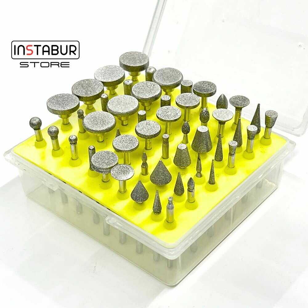 Алмазные фрезы для гравера (шарошки), Instabur Silver (50шт)