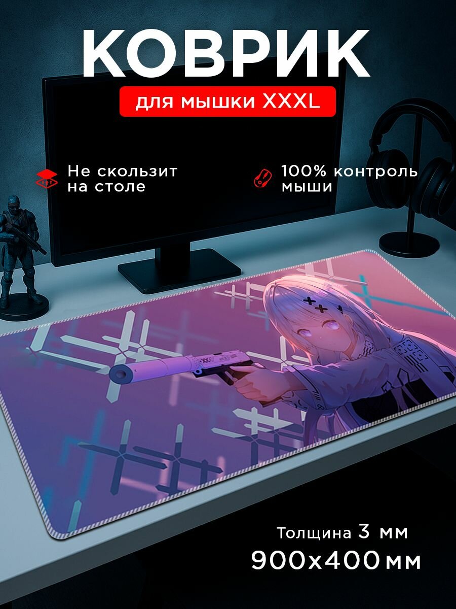 Коврик для мышки большой 900x400 мм аниме, игровой коврик под клавиатуру и мышь, аксессуары для компьютера
