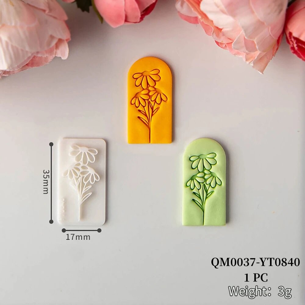 Резаки для глины серии растений, белый, PLA