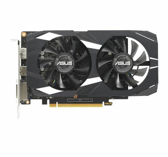 Видеокарта ASUS NVIDIA GeForce GTX 1650 DUAL OC (DUAL-GTX1650-O4GD6-P-V2) - PCI Express 3.0, 4 ГБ, GDDR6, 128 бит, HDMI, DVI, DisplayPort, GPU 1620 МГц
