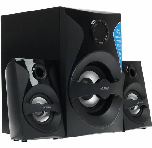 Колонки 2.1 F&D F380X (F380X) черные - 54 Вт, беспроводной ПДУ, Bluetooth, NFC, MMC, MS, SD, питание - сеть 220В