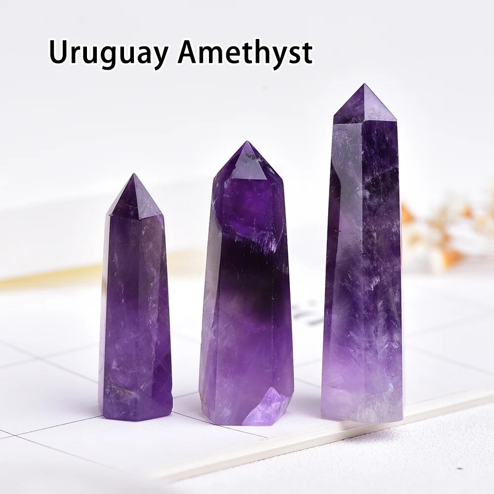 Runyangshi хрустальная призма из кварца Фиолетовый, 5-6cm, Uruguay Amethyst
