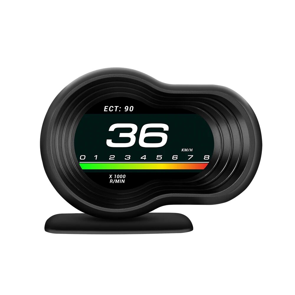 Автомобильный HUD-дисплей OBD2 F9, интеллектуальный бортовой компьютер, цифровой спидометр, измеритель температуры, частоты в.