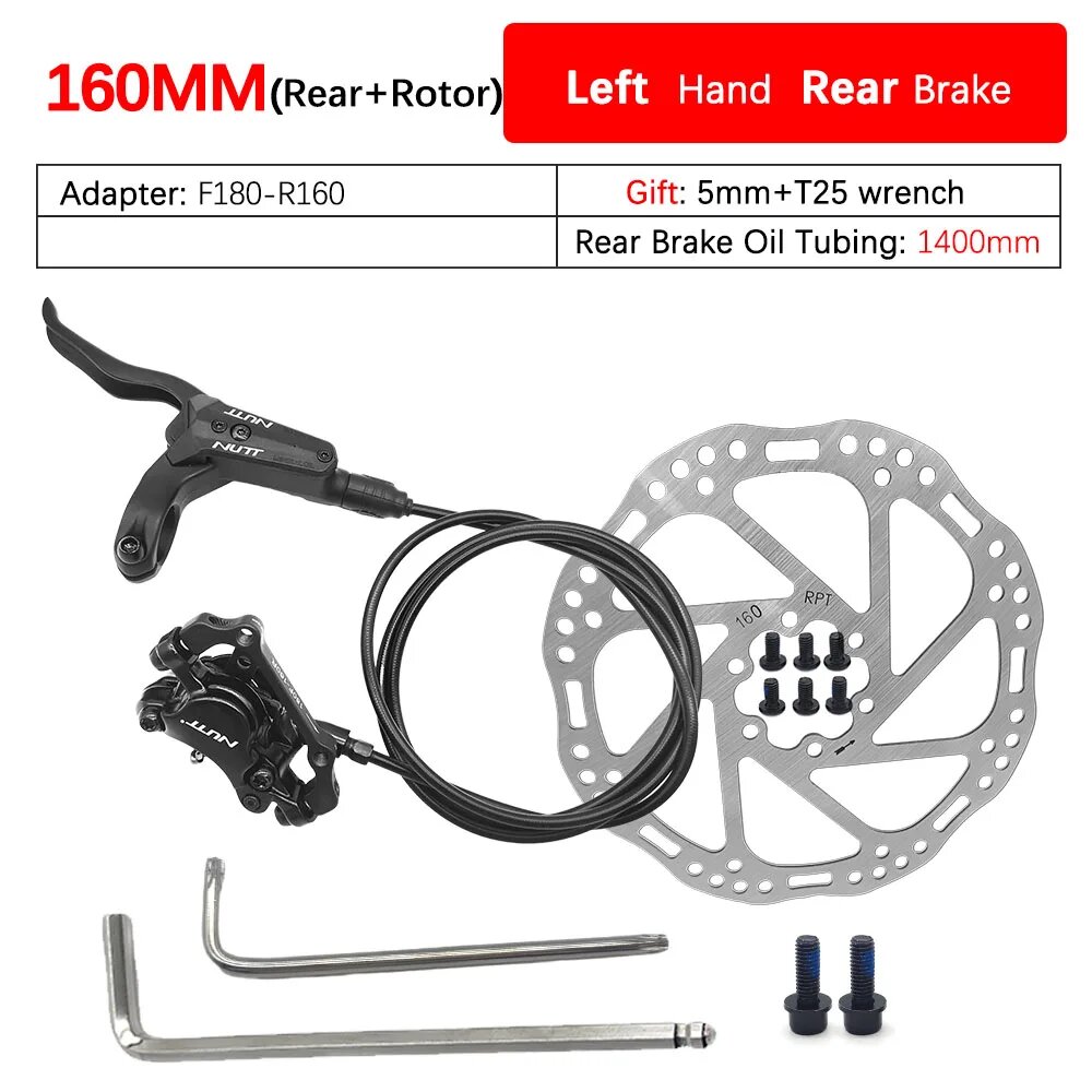 Гидравлический тормоз NUTT A2 MTB, масляные диски для велосипеда, рычаг, 2 поршня, 160 мм, 180 мм, ротор, передний и задний суппорт, левый и правый для деталей велосипеда