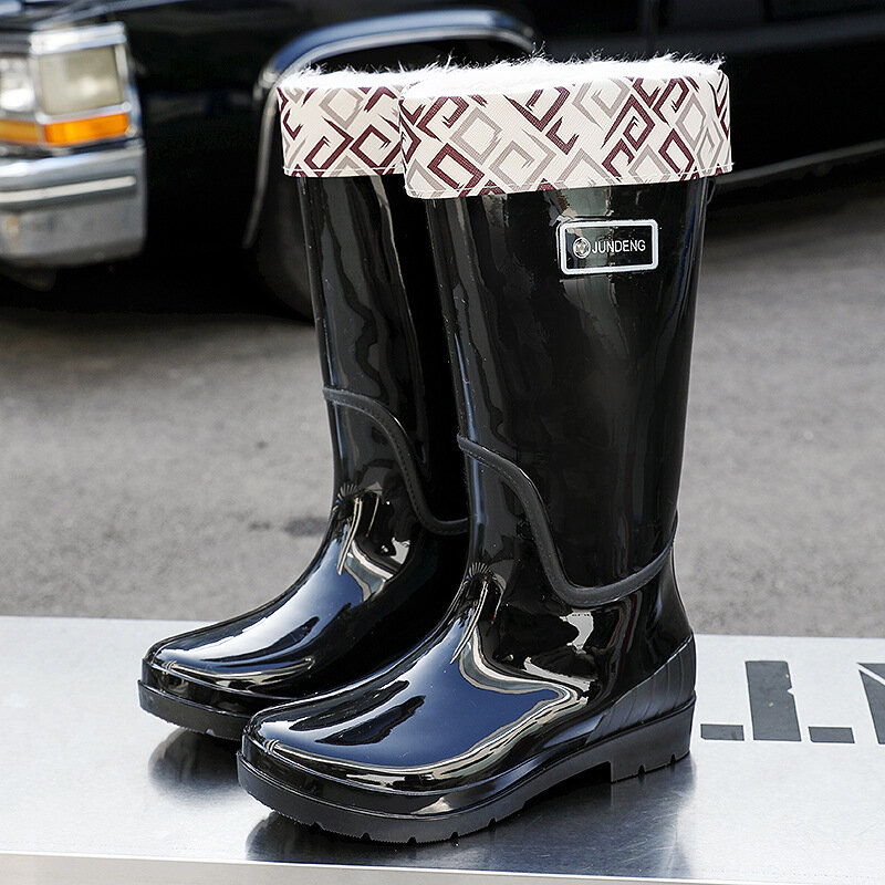 Новые однотонные женские резиновые сапоги для взрослых, высокие, нескользящие, водонепроницаемые, для кухни, работы, из ПВХ, для женщин