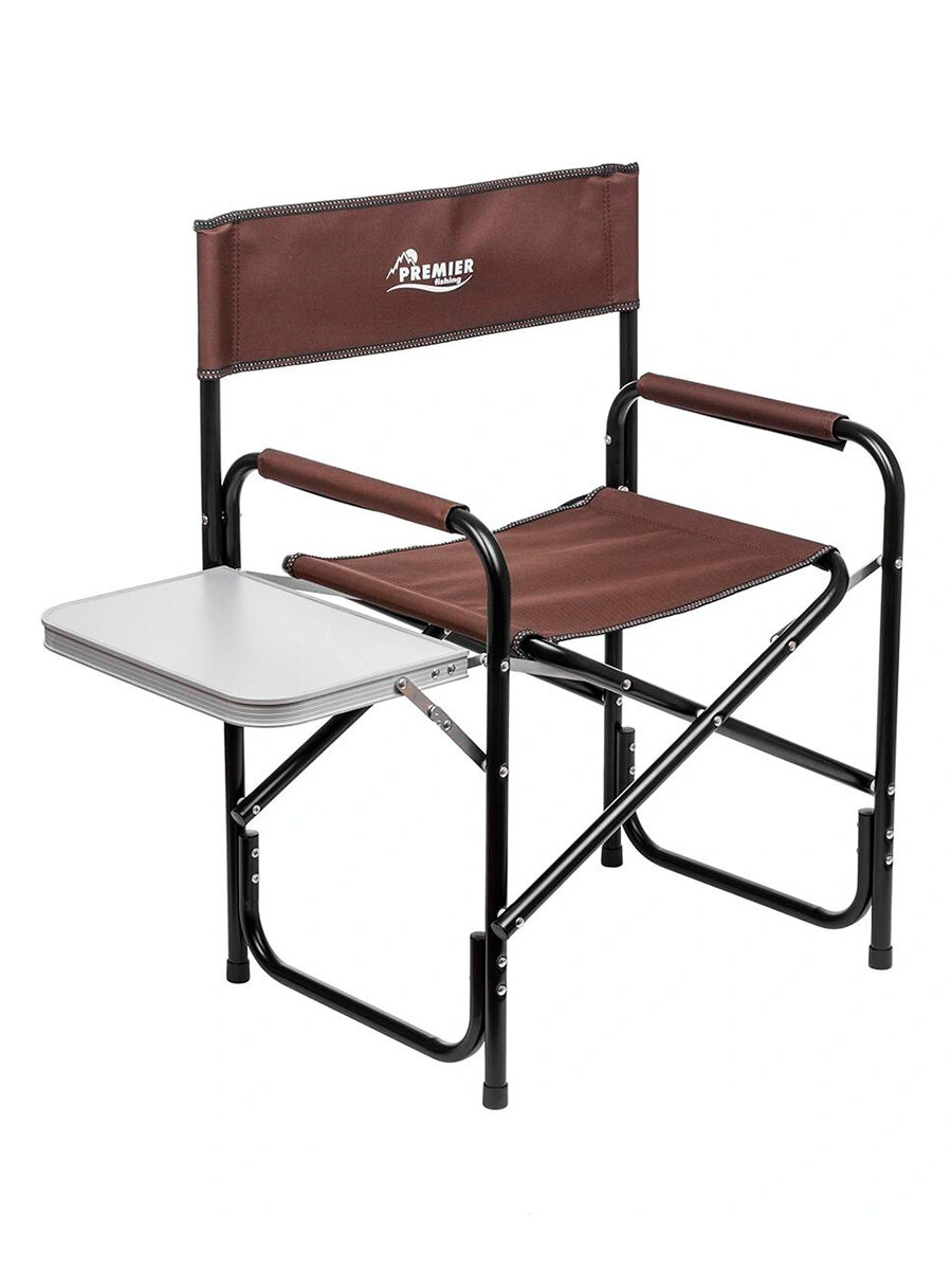 Кресло раскладное Premier Fishing с откидывающим столиком. труба d22 коричнев (T-PR-DC-95100T-BN)