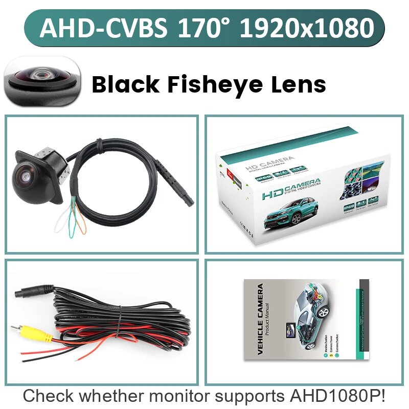 Мини-камера заднего вида ночного видения CCD с объективом "рыбий глаз" с углом обзора HD1080P Camera