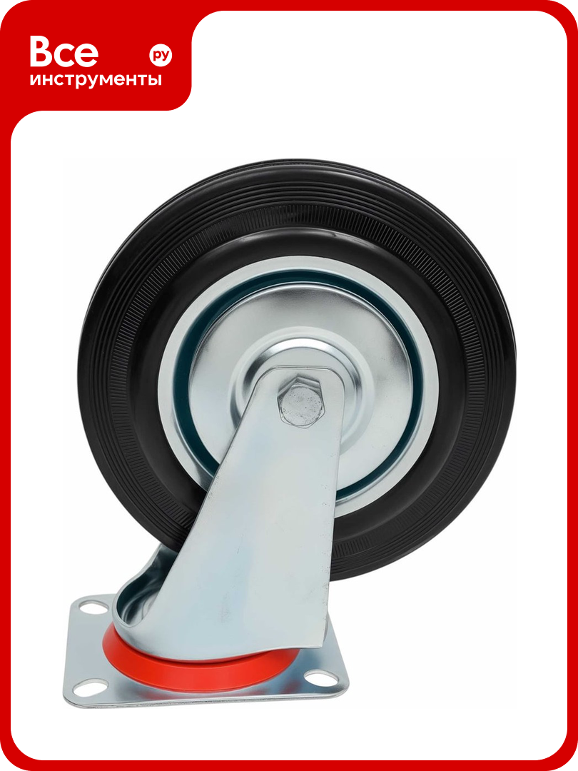 Колесо промышленное поворотное с подшипником 200мм резина/сталь Gigant G-04-09-17