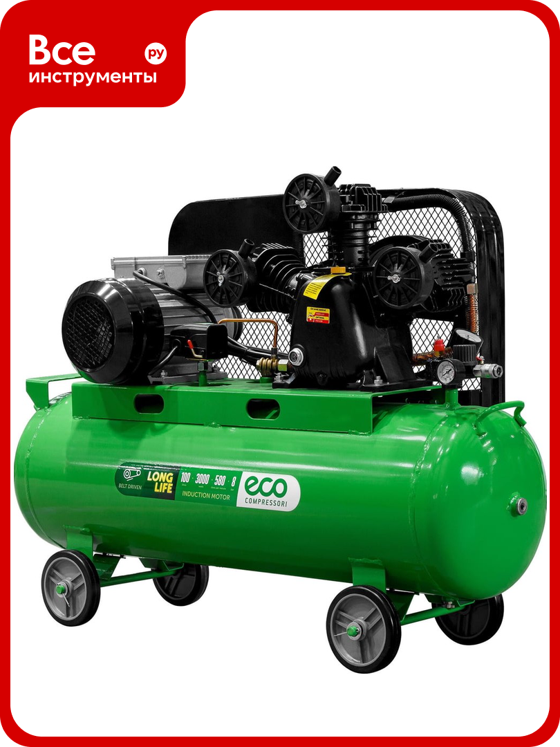 Компрессор ECO AE-1003-B70 EC2610-0, 100 л, для строительных и сервисных