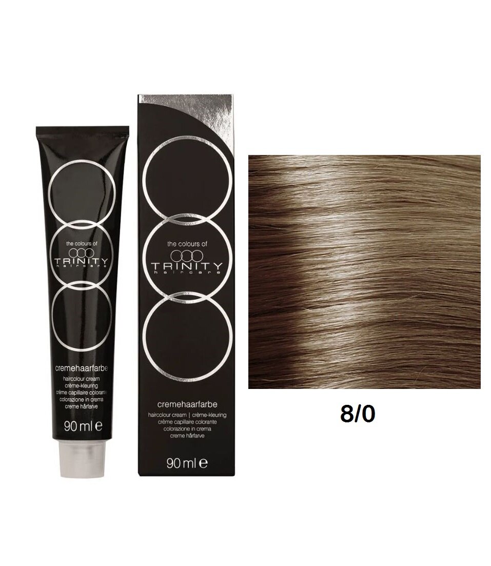 Trinity COT Тринити Стойкая краска с кератином 90 мл - COT 8/0 hellblond Светлый блонд