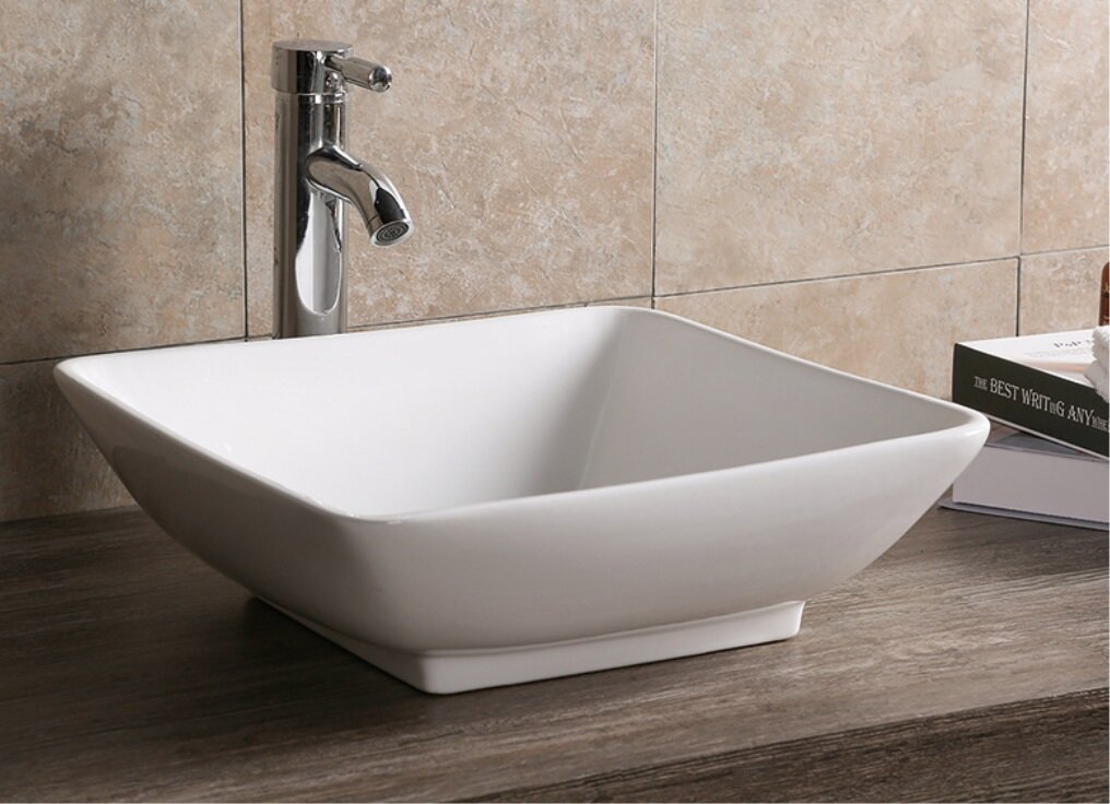 Раковина накладная Ceruttispa CR7034D, квадратная, белая, 42х42х13