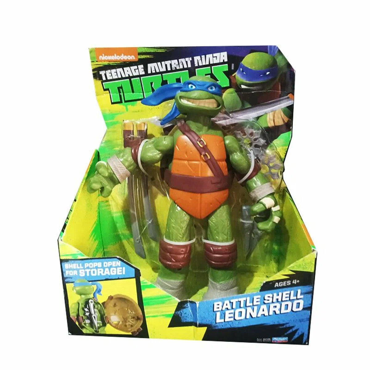 NickelodeonTeenage Mutant Ninja Turtles Battle Shell Metal Mutants Leonardo / Кукла Черепашки-ниндзя Леонардо, Подходит Для Подарков На День Рождения Детям От 4 Лет И Старше