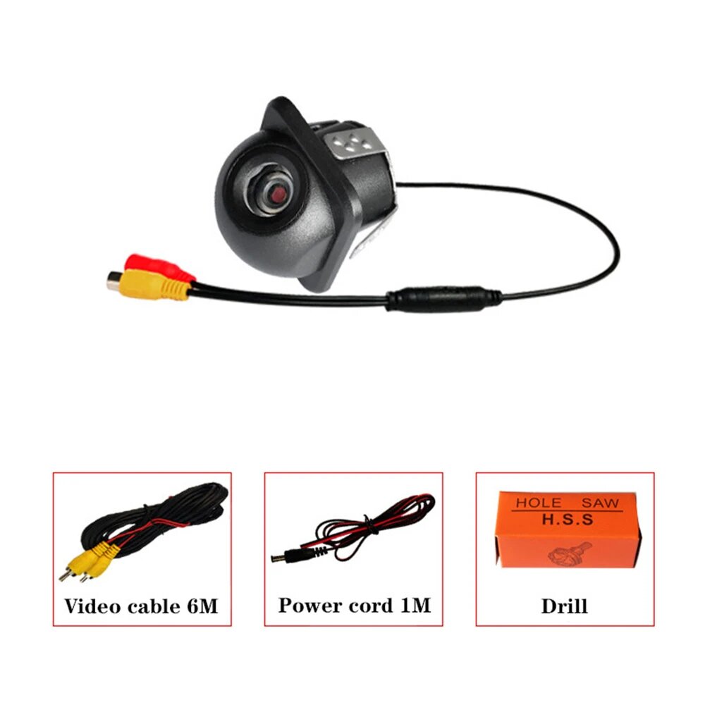 Автомобильная камера заднего вида, универсальная камера заднего вида с 12 Светодиодный дами, Водонепроницаемая IP68 камера заднего вида с углом обзора 170 °, цветное изображение HD, 12 В, Semicircle-2