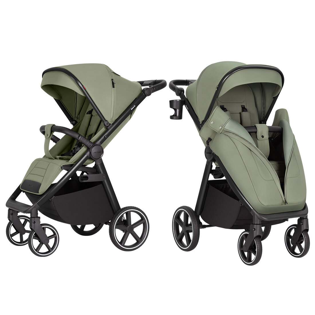 Прогулочная коляска Carrello Bravo SL, всесезон, с капюшоном и корзиной для покупок, мозаично зеленая