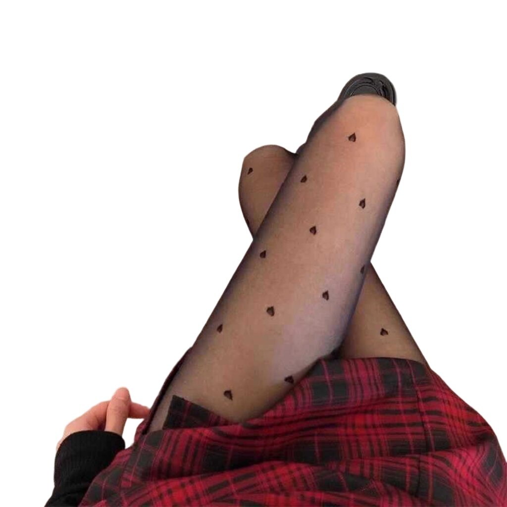 Кружевные чулки в полоску, молочно-белые весенне-осенние японские сладкие колготки-черные шелковые чулки love