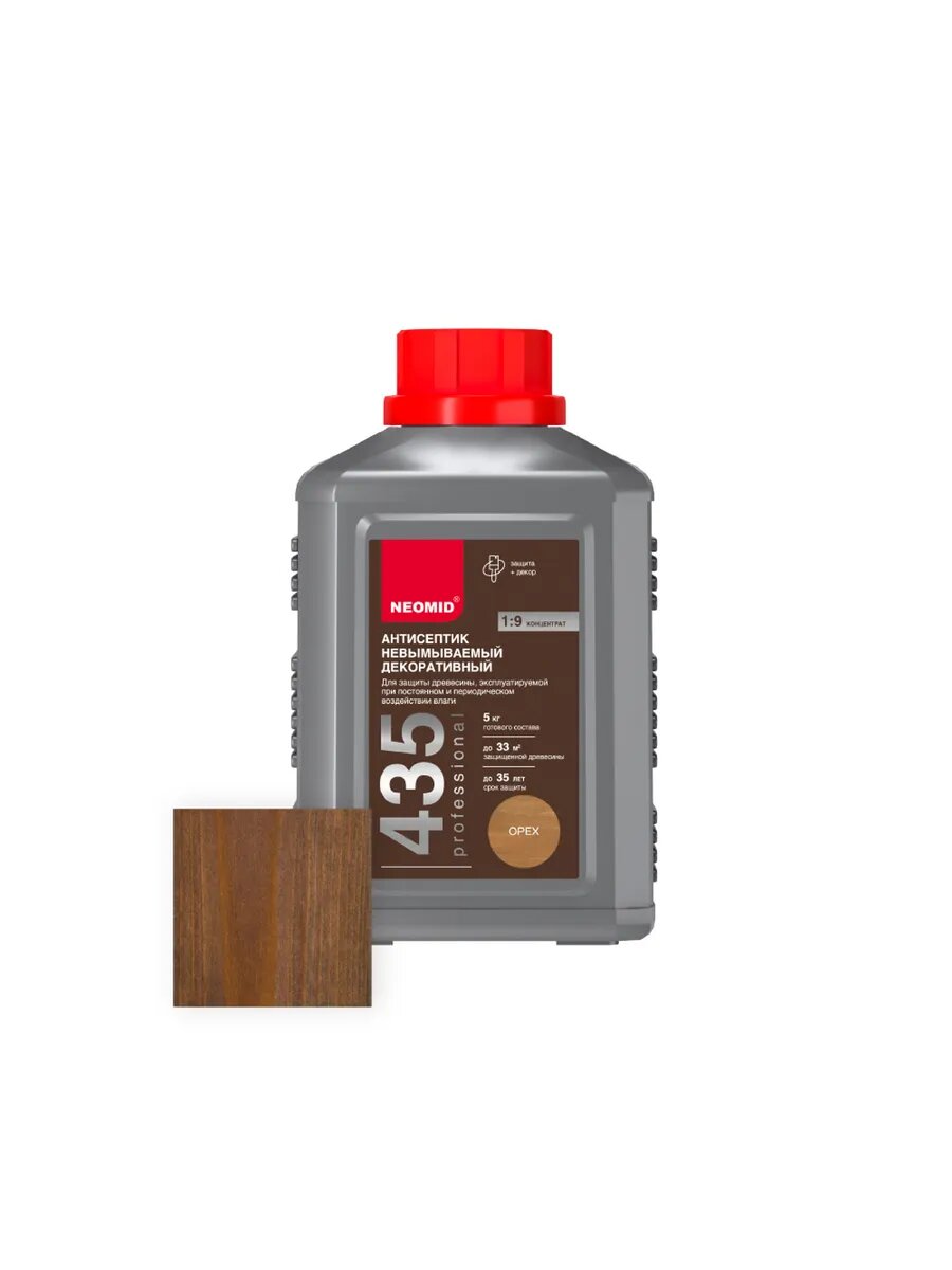 Антисептик-концентрат для древесины 1:9 орех 0,5 кг