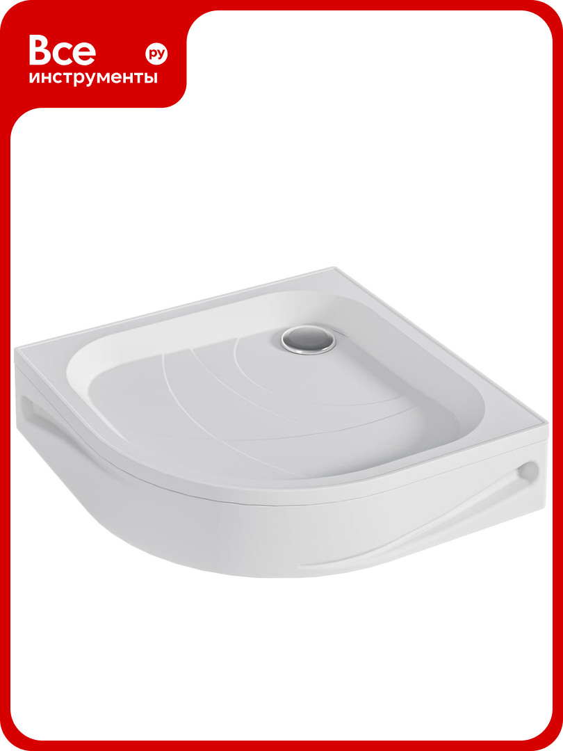 Поддон 1Marka Bella NEW полукруглый, 100х100 см, в наборе: панель, крепления, ножки и сифон для душевого поддона, 01пбн10К