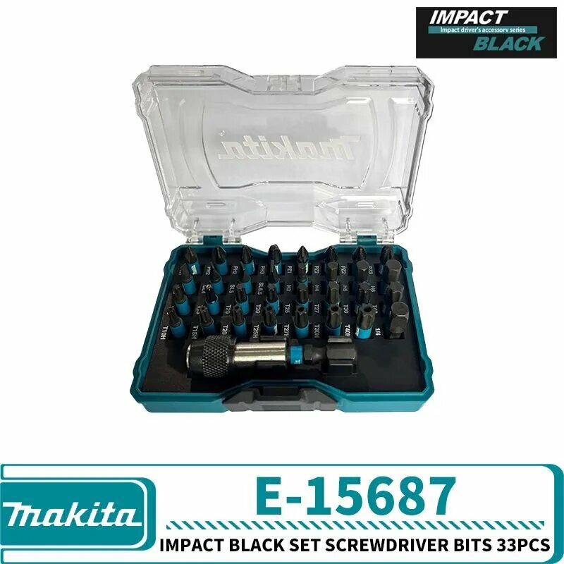 Makita E-15687 ударопрочный черный набор отверток 33 шт. аксессуары для электроинструментов