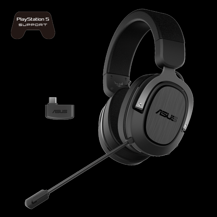 Беспроводная игровая гарнитура ASUS TUF Gaming H3 Wireless USB-C 2.4 GHz, черный/серый