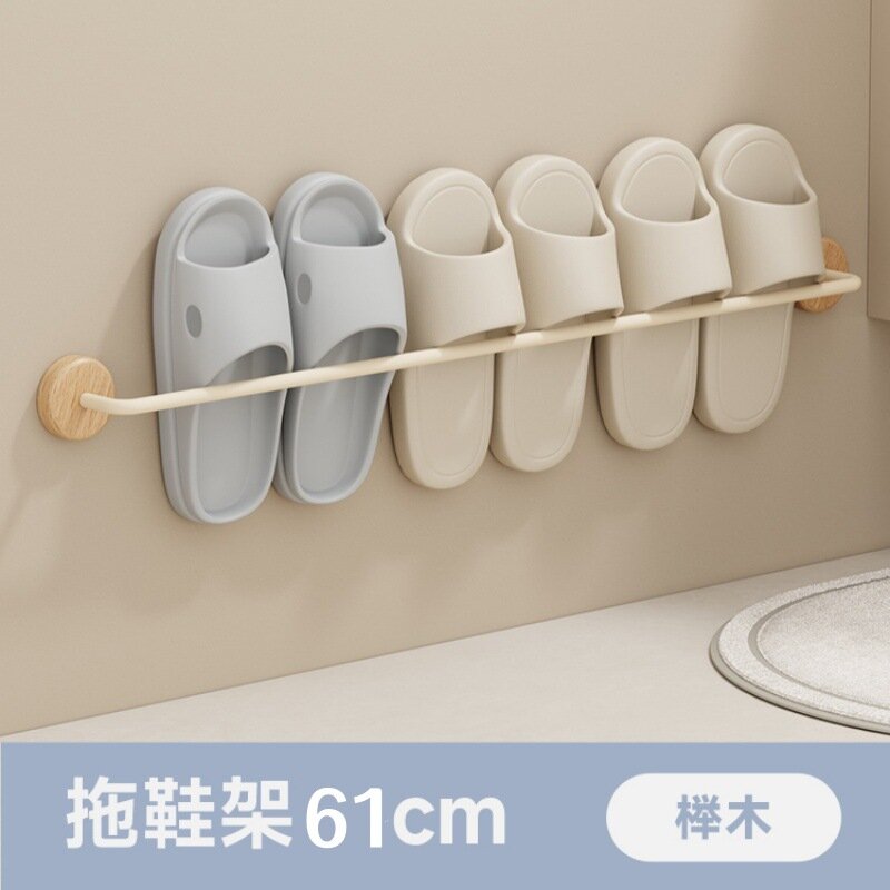 Стойка для тапочек из орехового дерева для ванной, без сверления, вешалка для туалетной обуви, настенная органайзер для двери