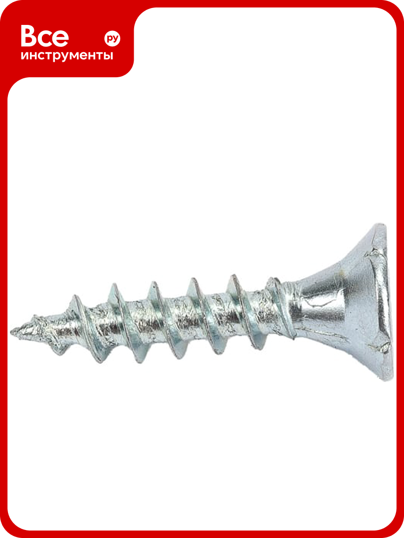 Универсальные саморезы Стройбат 3,5x16 белый цинк 1000 шт, 204330, оцинкованное покрытие, потайная головка