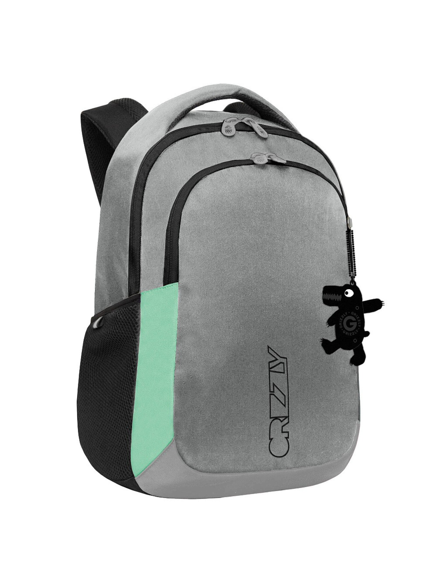 Рюкзак городской молодежный GRIZZLY, RD-543-1, серый, 29х42х16