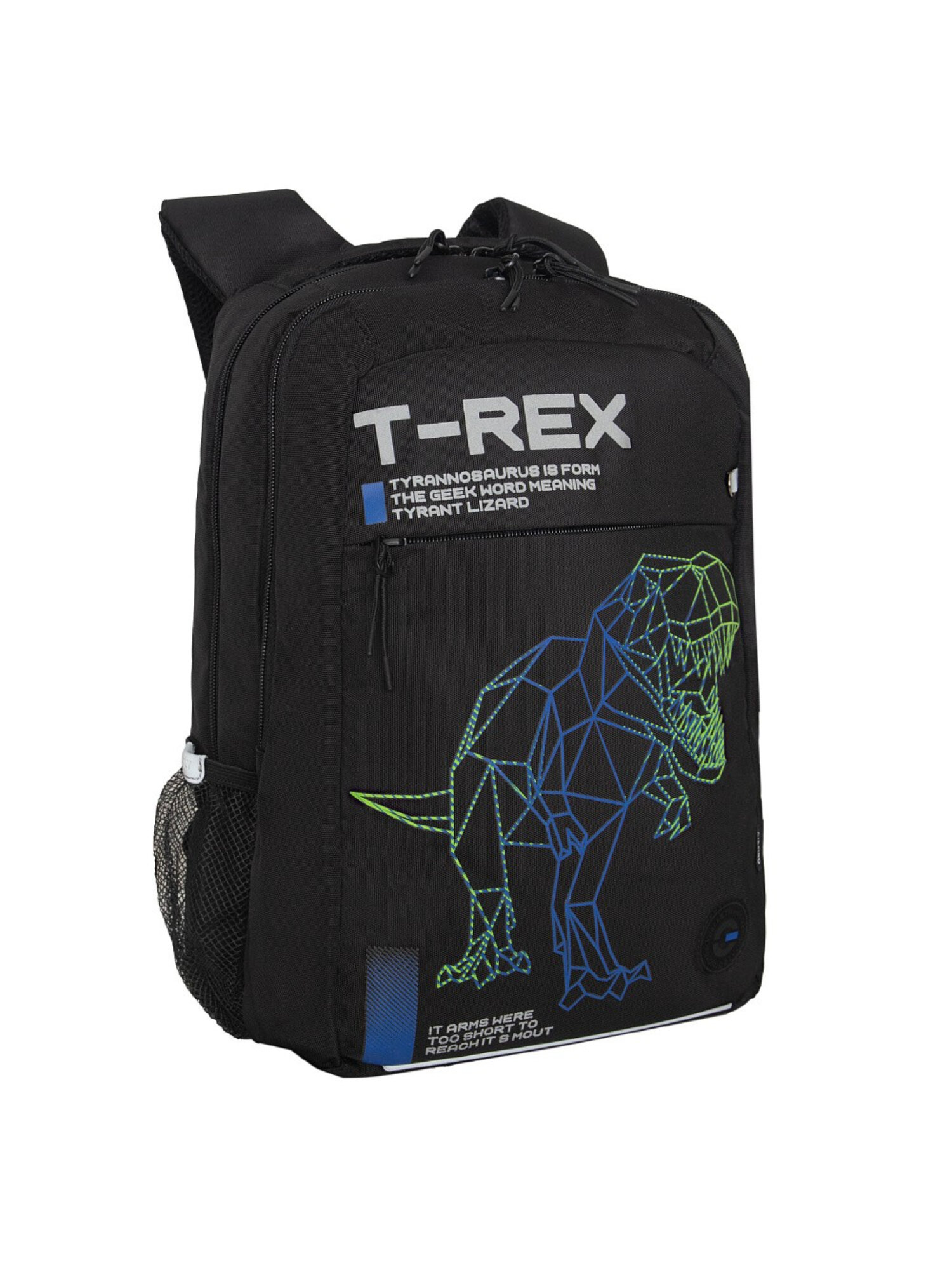 Школьный рюкзак GRIZZLY для мальчиков, RB-556-3, черный - синий, 26х39х19